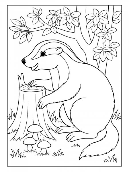 Badger coloring pages