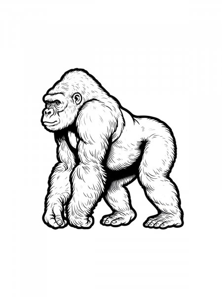 Gorilla Coloring Pages (Free Printables for Kids)