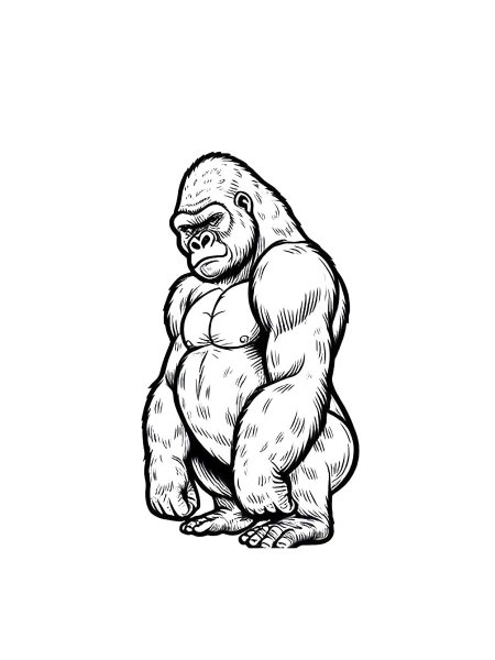 Gorilla Coloring Pages (Free Printables for Kids)
