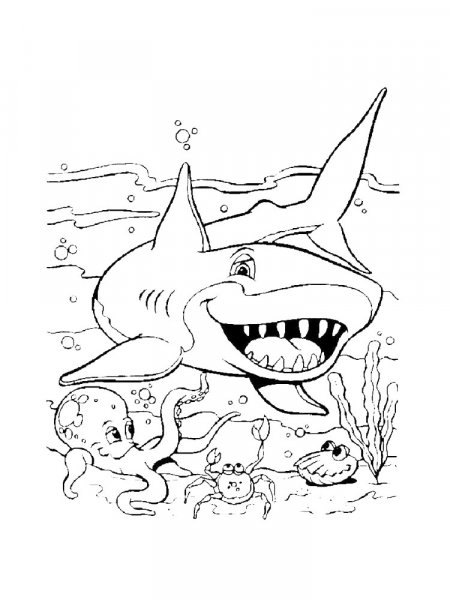 Sharks coloring pages. Download and print sharks coloring pages