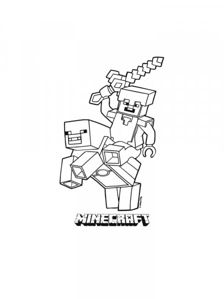Lego Minecraft coloring pages