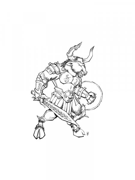 Minotaur coloring pages