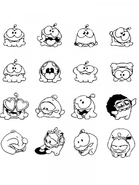 Om Nom coloring pages