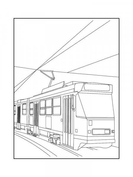 Tram coloring pages