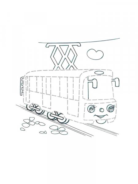 Tram coloring pages