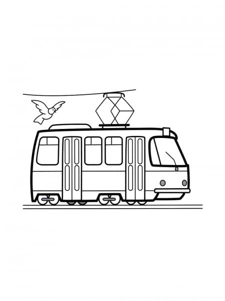 Tram coloring pages