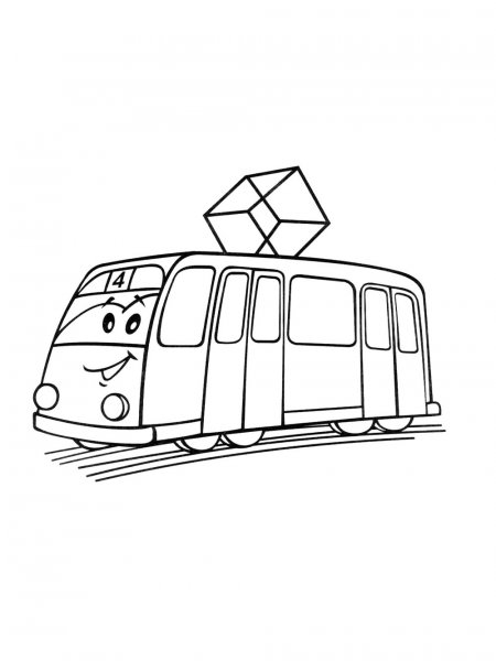 Tram coloring pages