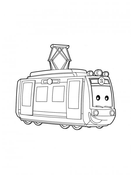 Tram coloring pages