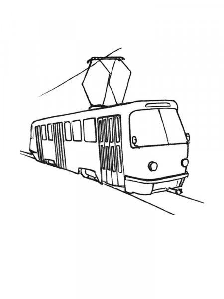 Tram coloring pages