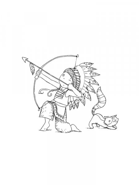 Native American boy coloring pages