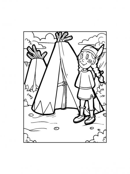 Native American boy coloring pages