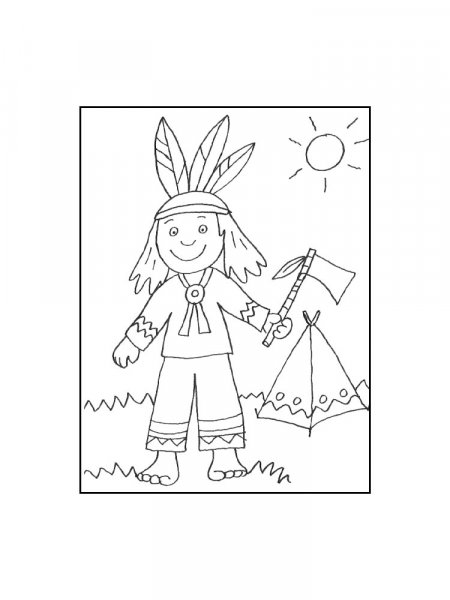 Native American boy coloring pages