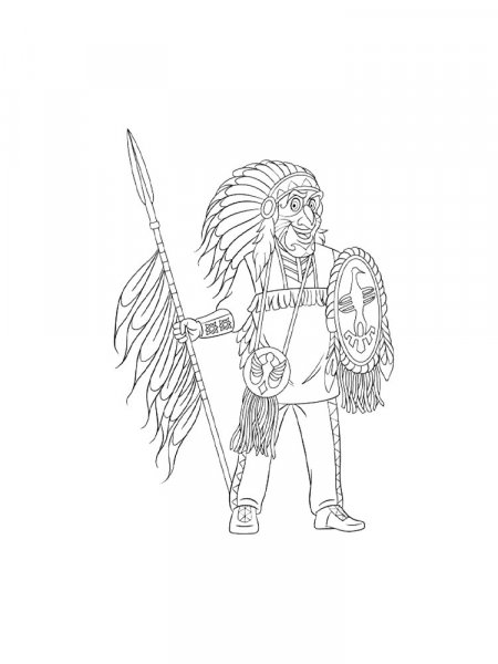 Native American boy coloring pages