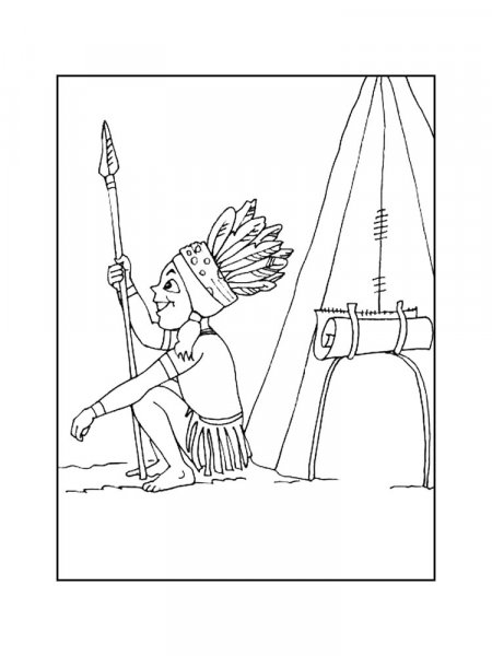 Native American boy coloring pages