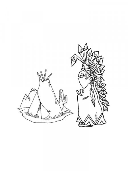 Native American boy coloring pages