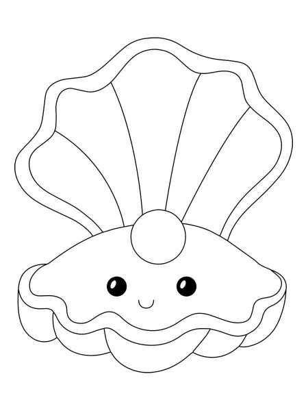 Clam coloring page - Free printable