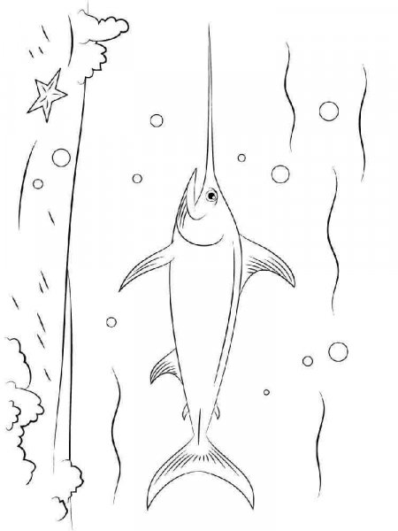 Swordfish coloring pages
