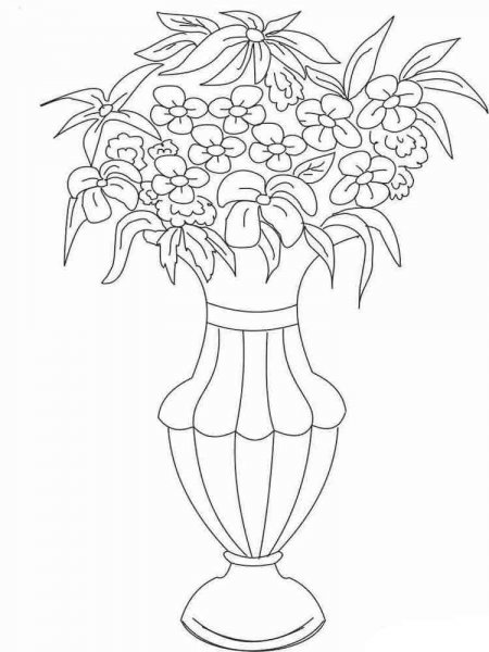 Flowers in a Vase coloring pages