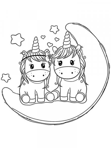 Cute Unicorns coloring pages
