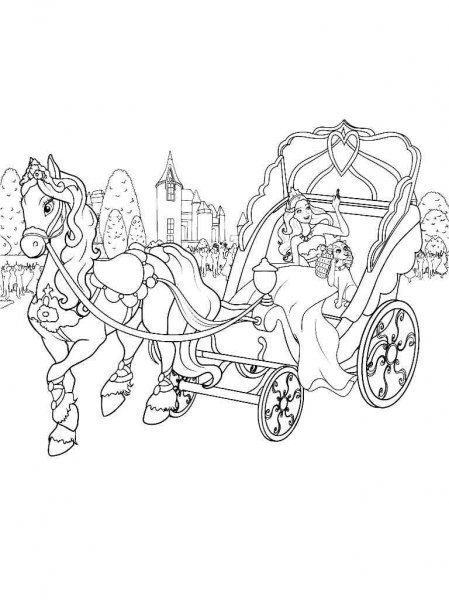 Carriage coloring pages