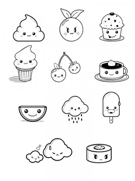 Kawaii coloring pages