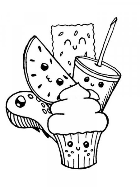 Cute Food coloring pages