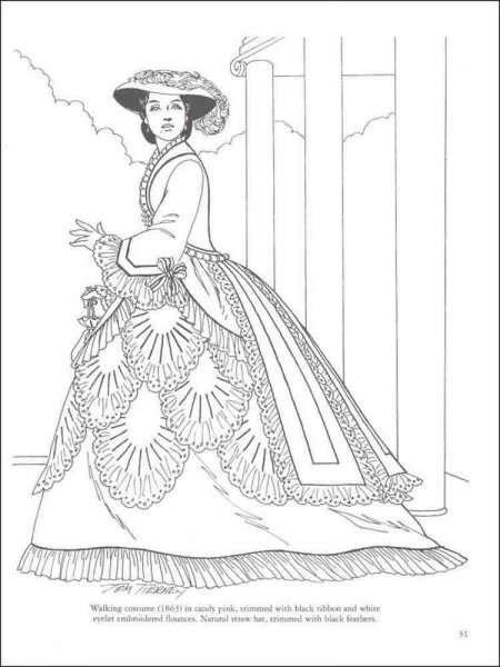 Historical Fashion coloring pages