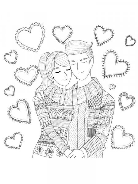 Lovers coloring pages