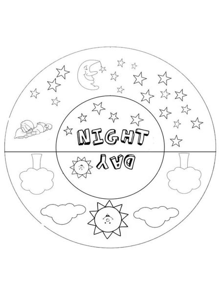 Day and night coloring pages