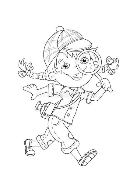 Detective coloring pages