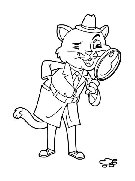 Detective coloring pages
