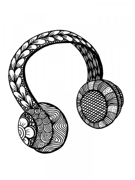 Headphones coloring pages