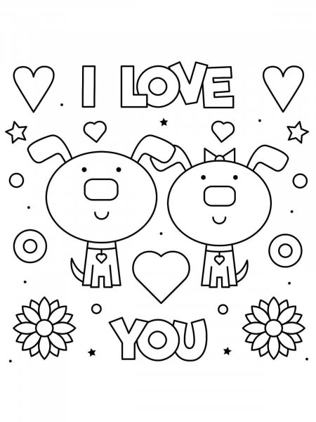 I Love you coloring pages