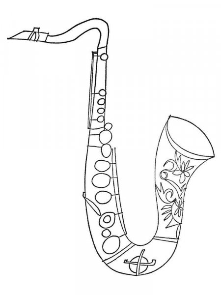 Saxophone coloring pages