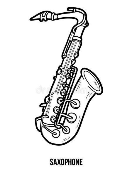 Saxophone coloring pages