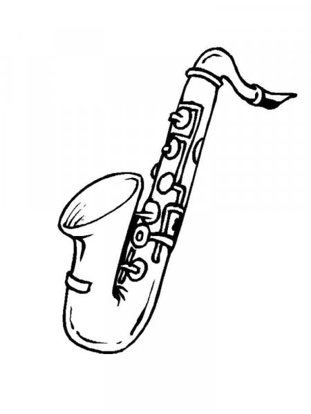Saxophone coloring pages