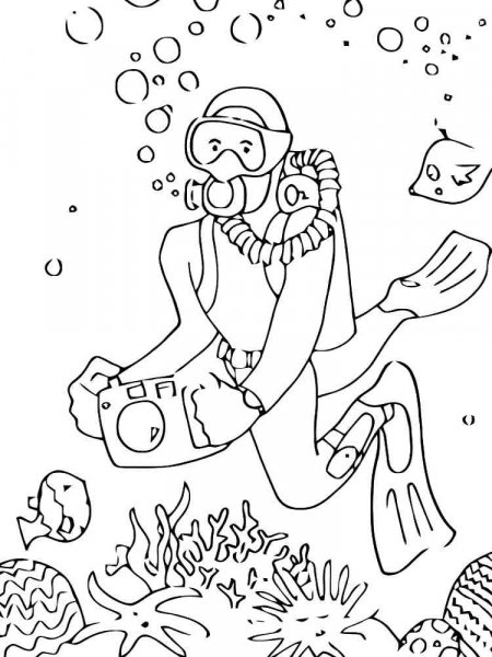 Scuba Diving coloring pages