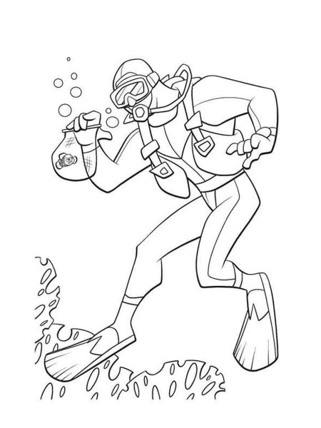 Scuba Diving coloring pages