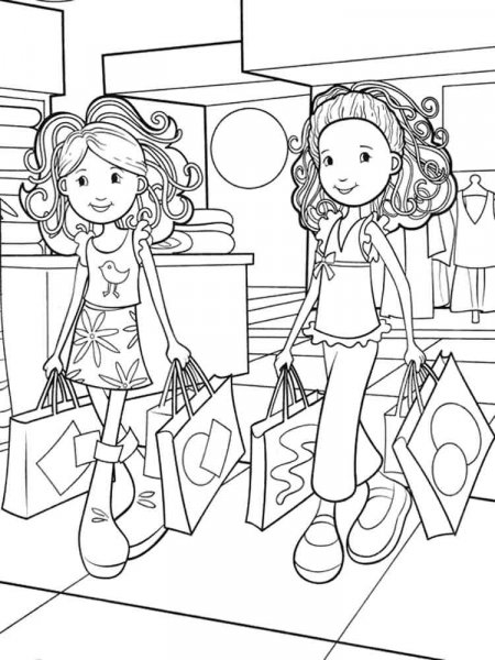 Shopping coloring pages