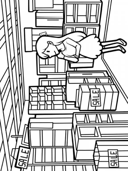Shopping coloring pages