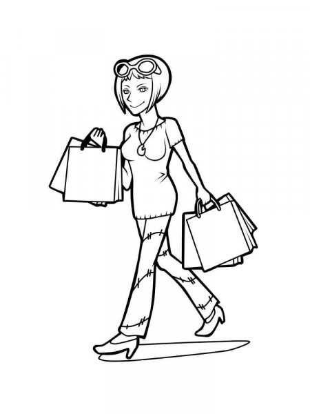 Shopping coloring pages