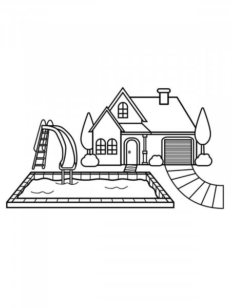 Swimming Pool coloring pages