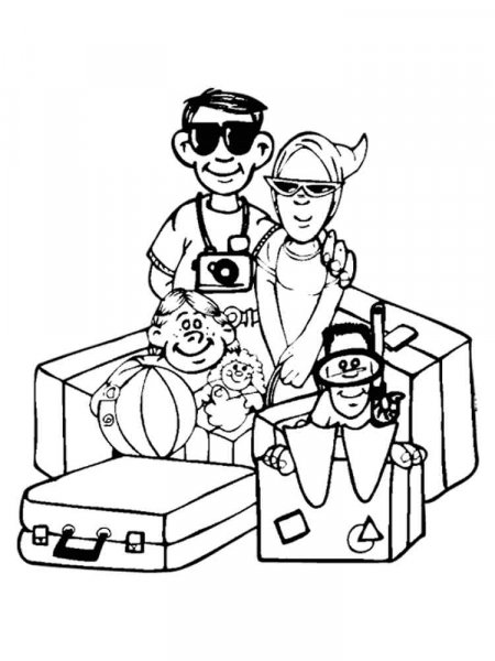 Travel coloring pages