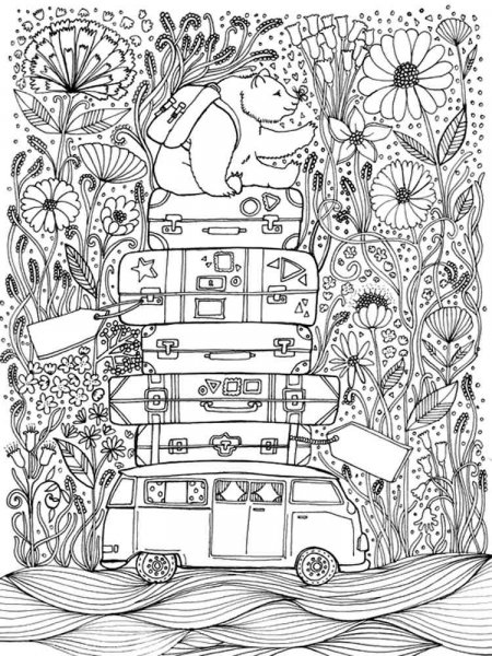 Travel coloring pages