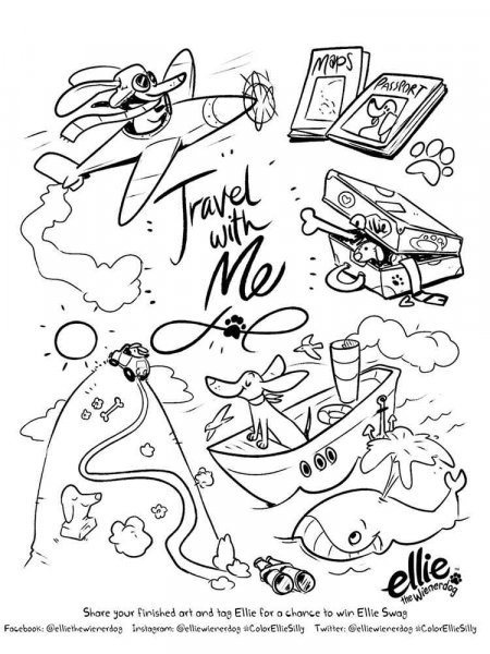 Travel coloring pages