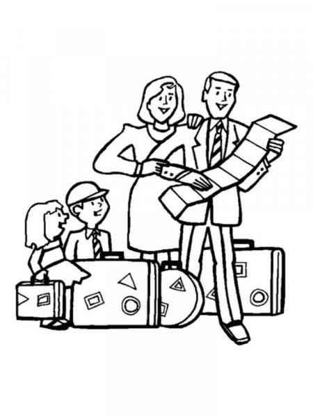 Travel coloring pages