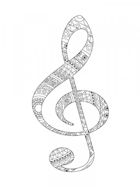 Treble clef coloring pages