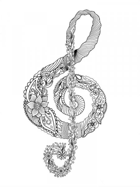 Treble clef coloring pages
