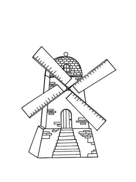 Windmill coloring pages