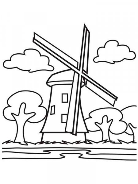 Windmill coloring pages